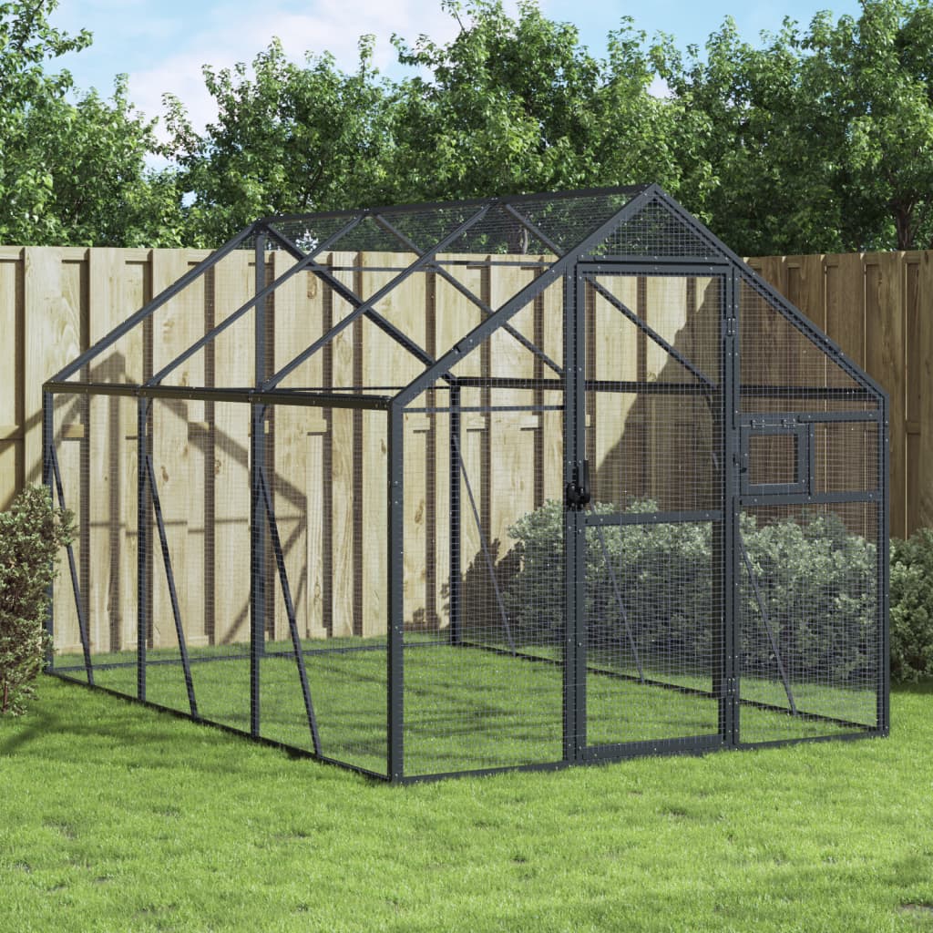 vidaXL Aviary Anthracite 1.79x3x1.85 m Aluminium | vidaXL.com.au