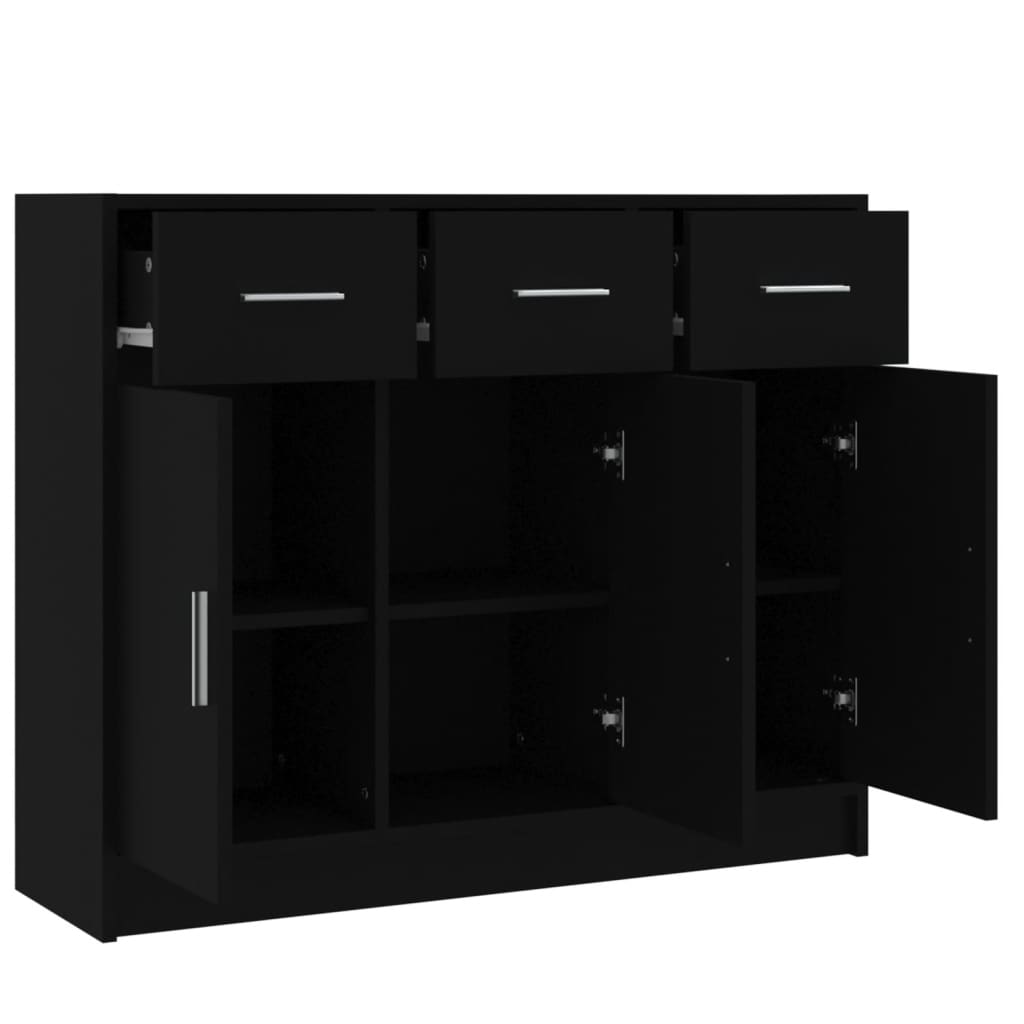 vidaXL Sideboard Black 91x28x75 cm Engineered Wood | vidaXL.com.au