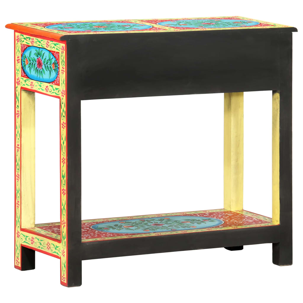 vidaXL Hand Painted Console Table 80x35x75 cm Solid Mango Wood | vidaXL ...