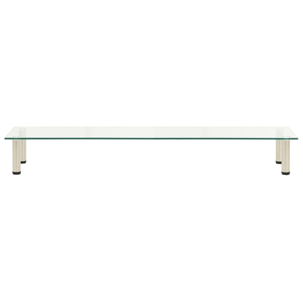 vidaXL TV Stand Transparent 140x35x17 cm Tempered Glass | vidaXL.com.au