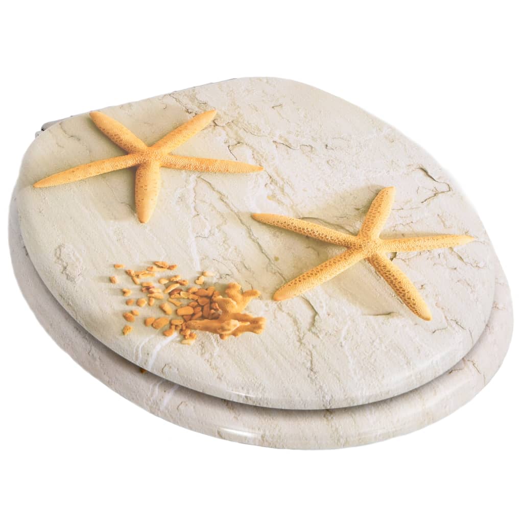 vidaXL WC Toilet Seat with Soft Close Lid MDF Starfish Design | vidaXL ...