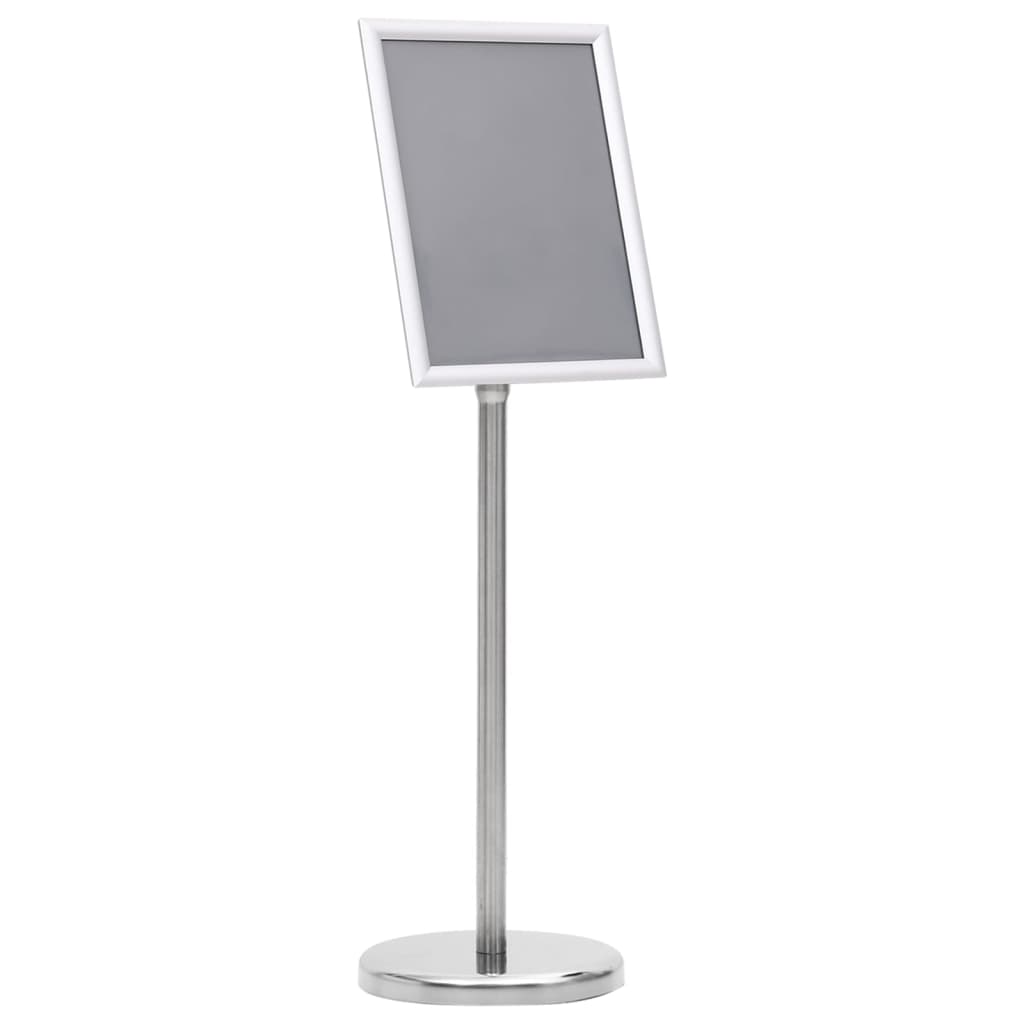 vidaXL A4 Pedestal Poster Stand Silver Aluminium Alloy | vidaXL.com.au