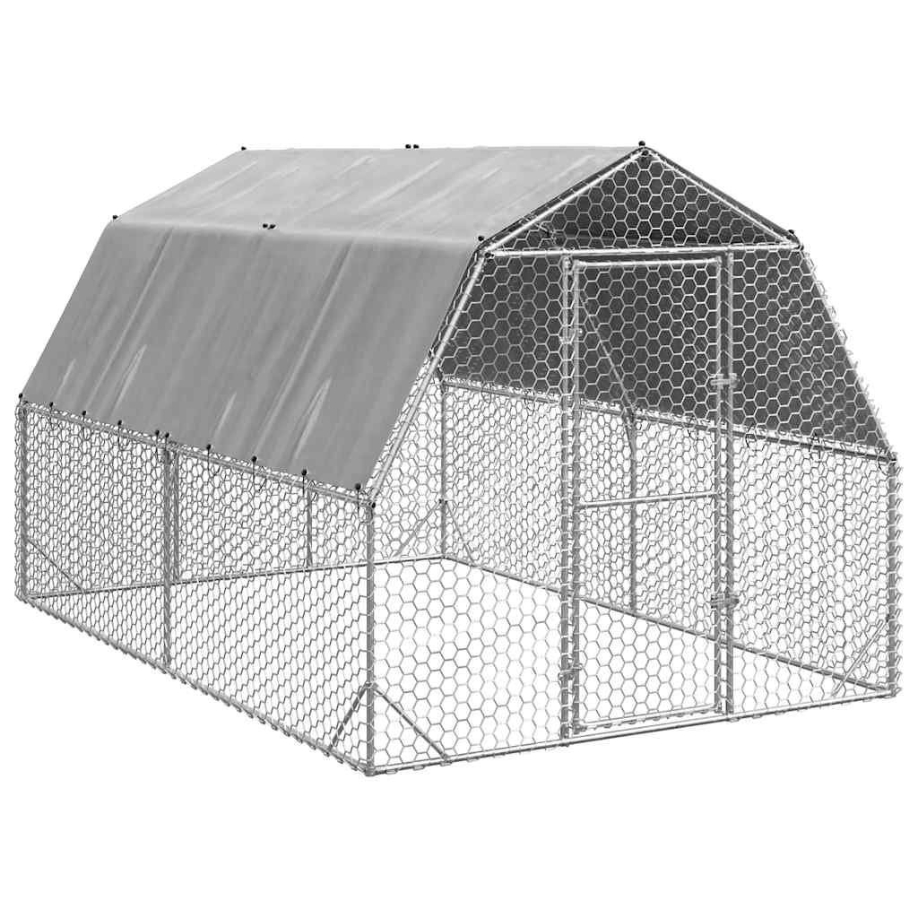 vidaXL Chicken Run with Roof 2.5x4x2.25 m Galvanised Steel | vidaXL.com.au