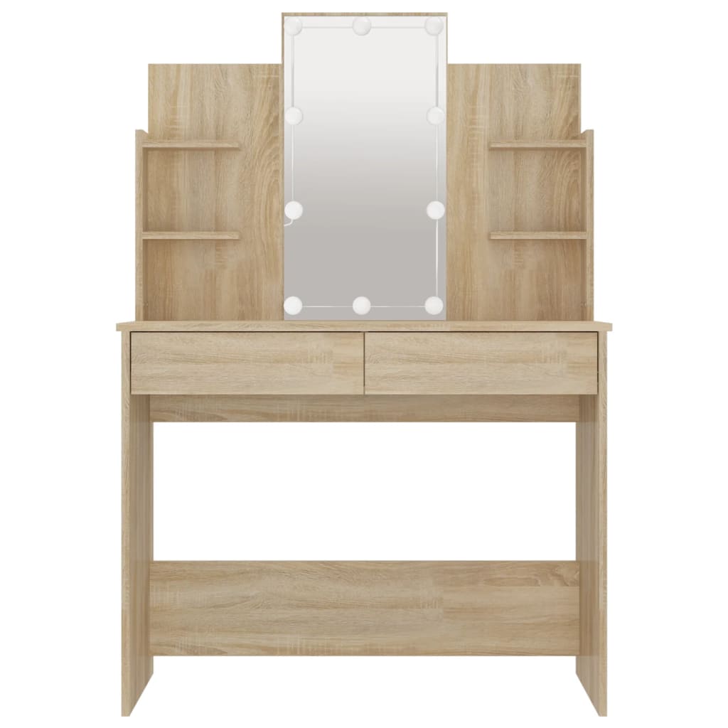 vidaXL Dressing Table with LED Sonoma Oak 96x40x142 cm | vidaXL.com.au