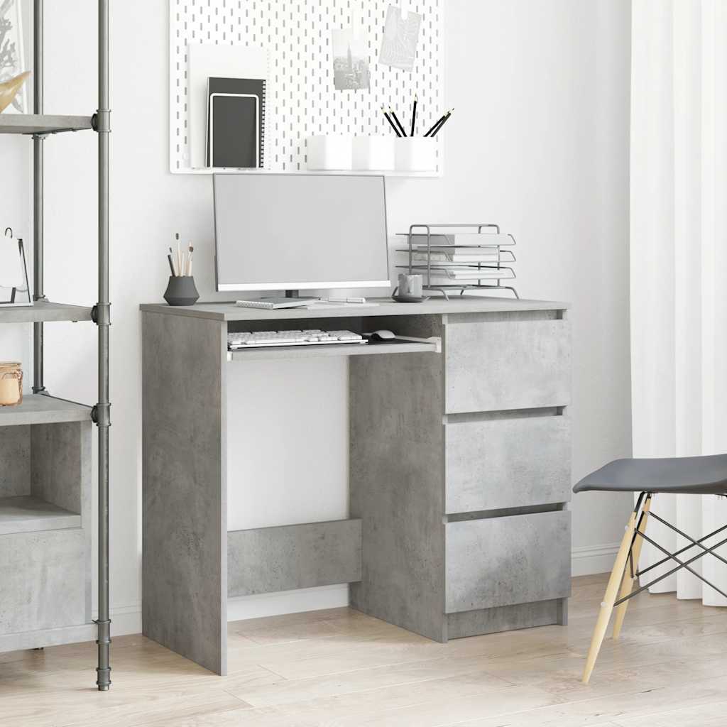 vidaXL Desk Concrete Grey 90x45x76 cm Engineered Wood | vidaXL.com.au