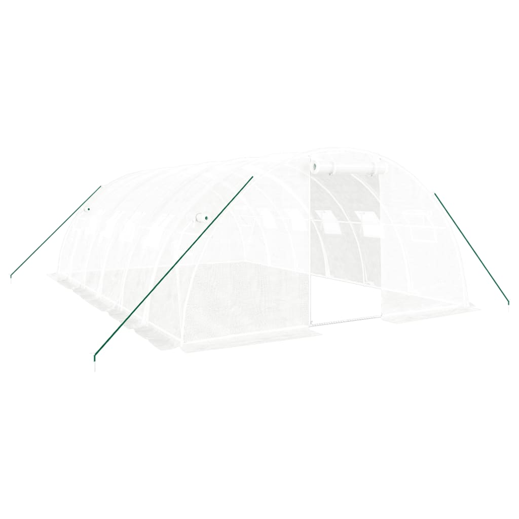vidaXL Greenhouse with Steel Frame White 24 m² 6x4x2 m | vidaXL.com.au