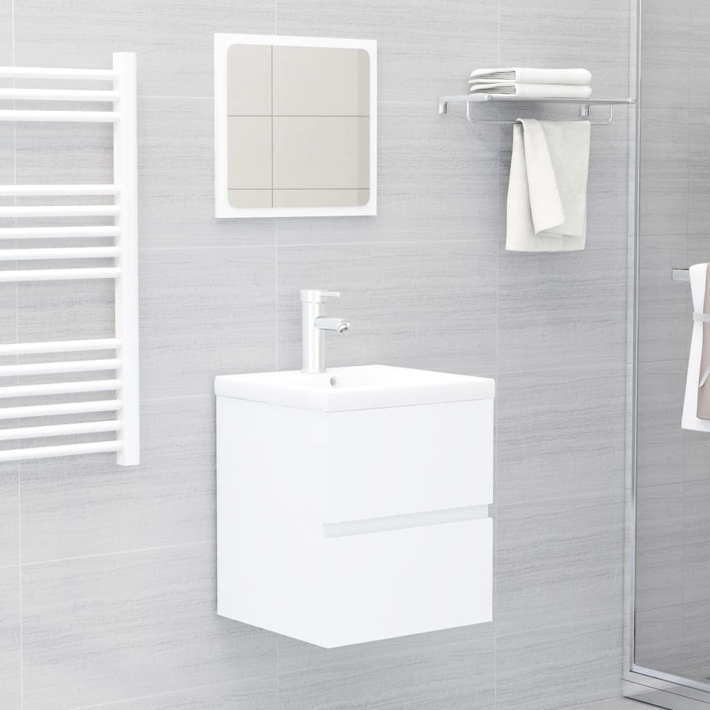 vidaXL Bathroom Furniture Set White Engineered Wood | vidaXL.com.au