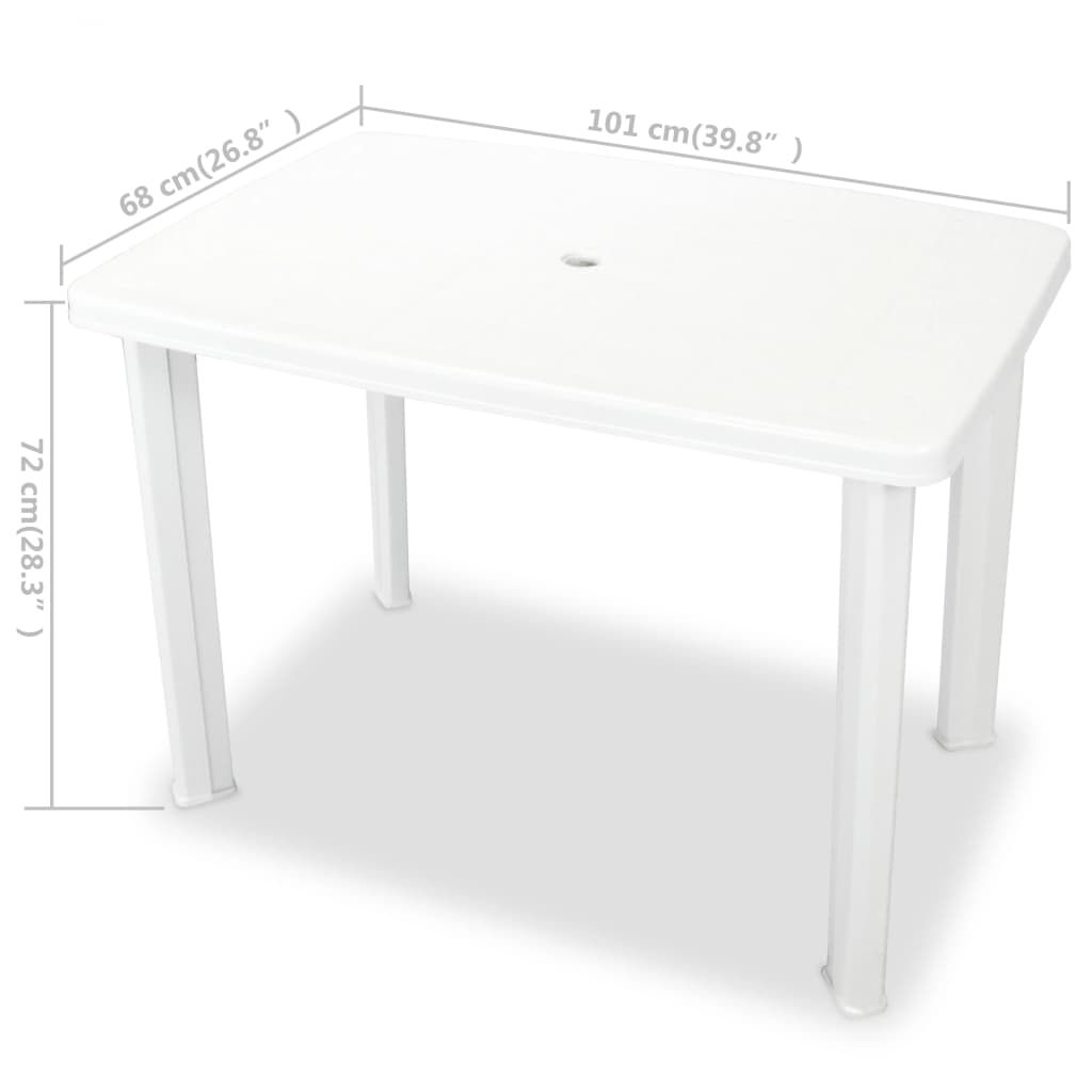 vidaXL Garden Table White 101x68x72 cm Plastic | vidaXL.com.au