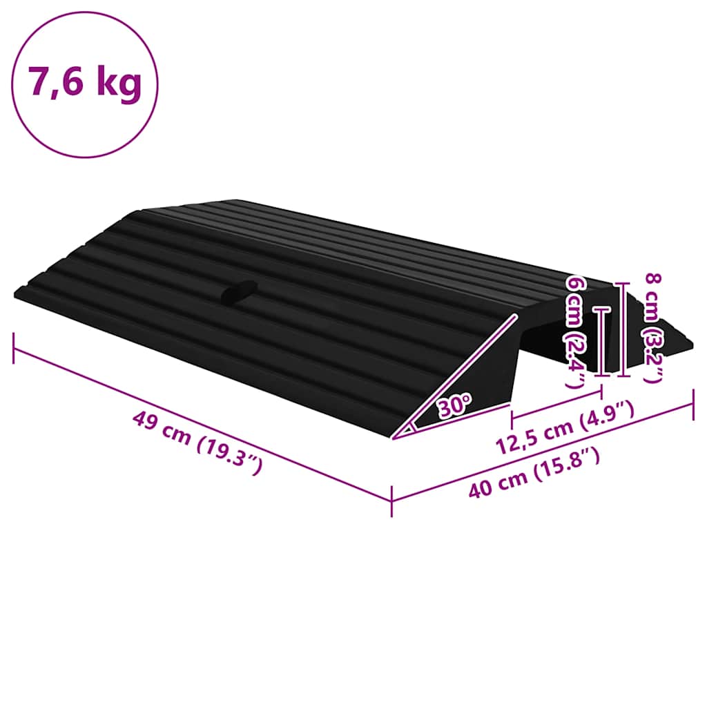 vidaXL Bridge Threshold Ramp 49x40x8 cm Rubber | vidaXL.com.au