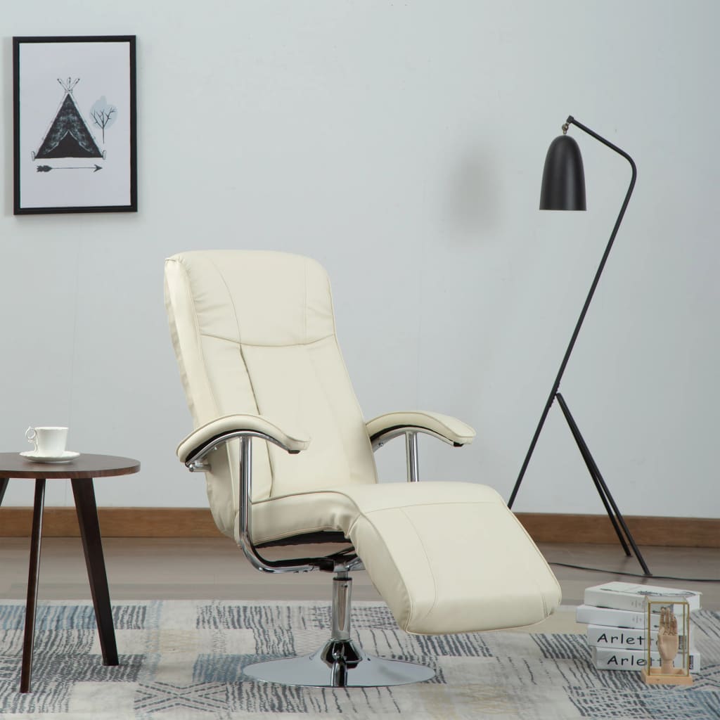 vidaXL TV Armchair Cream Faux Leather | vidaXL.com.au