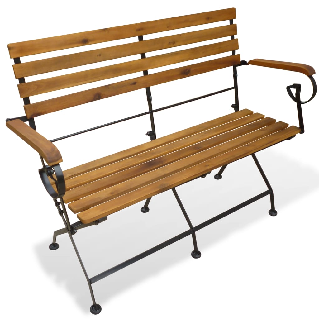 vidaXL Garden Bench | Brown | Solid Acacia wood | Medium | Collapsible ...