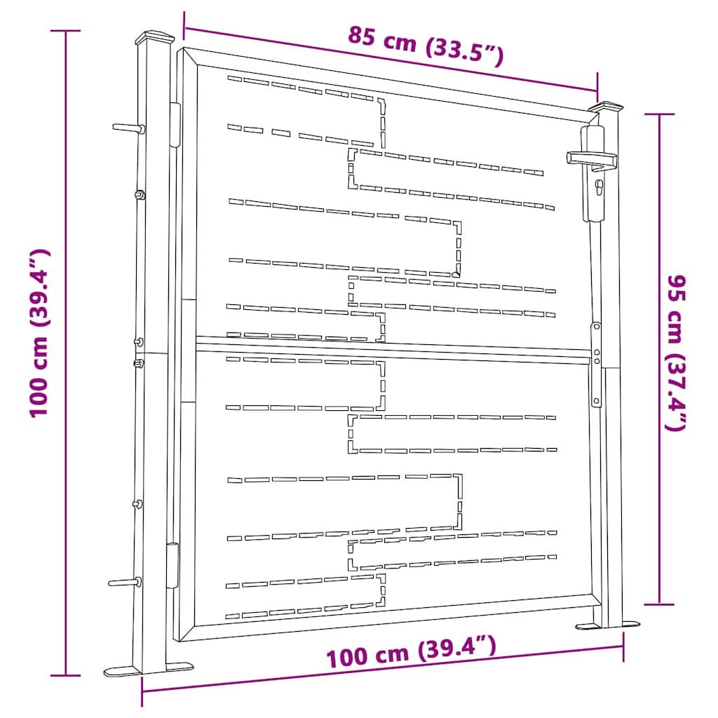 vidaXL Garden Gate 100x100 cm Stainless Steel | vidaXL.com.au