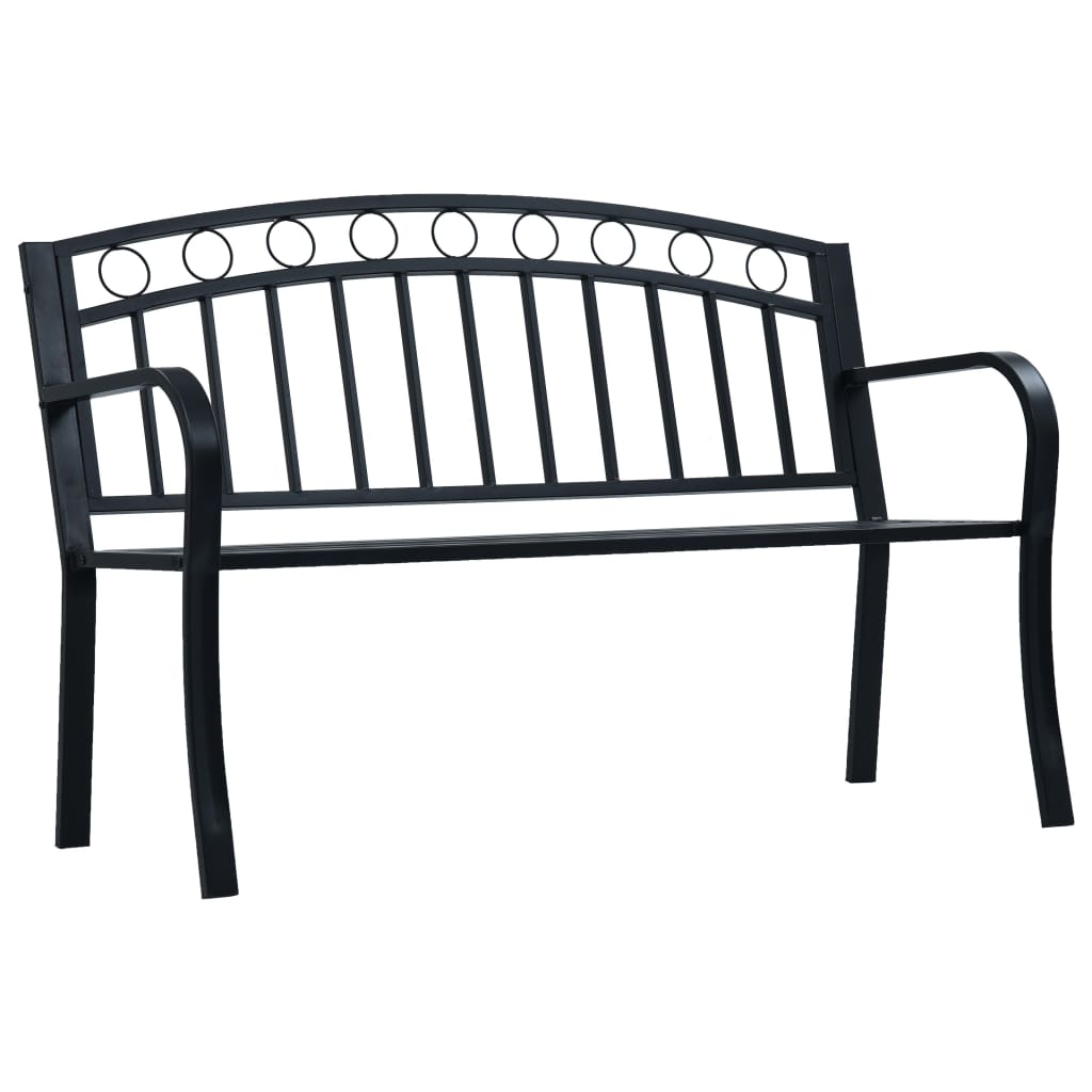 vidaXL Garden Bench | Black | Steel | 125 cm wide | Durable | vidaXL.com.au