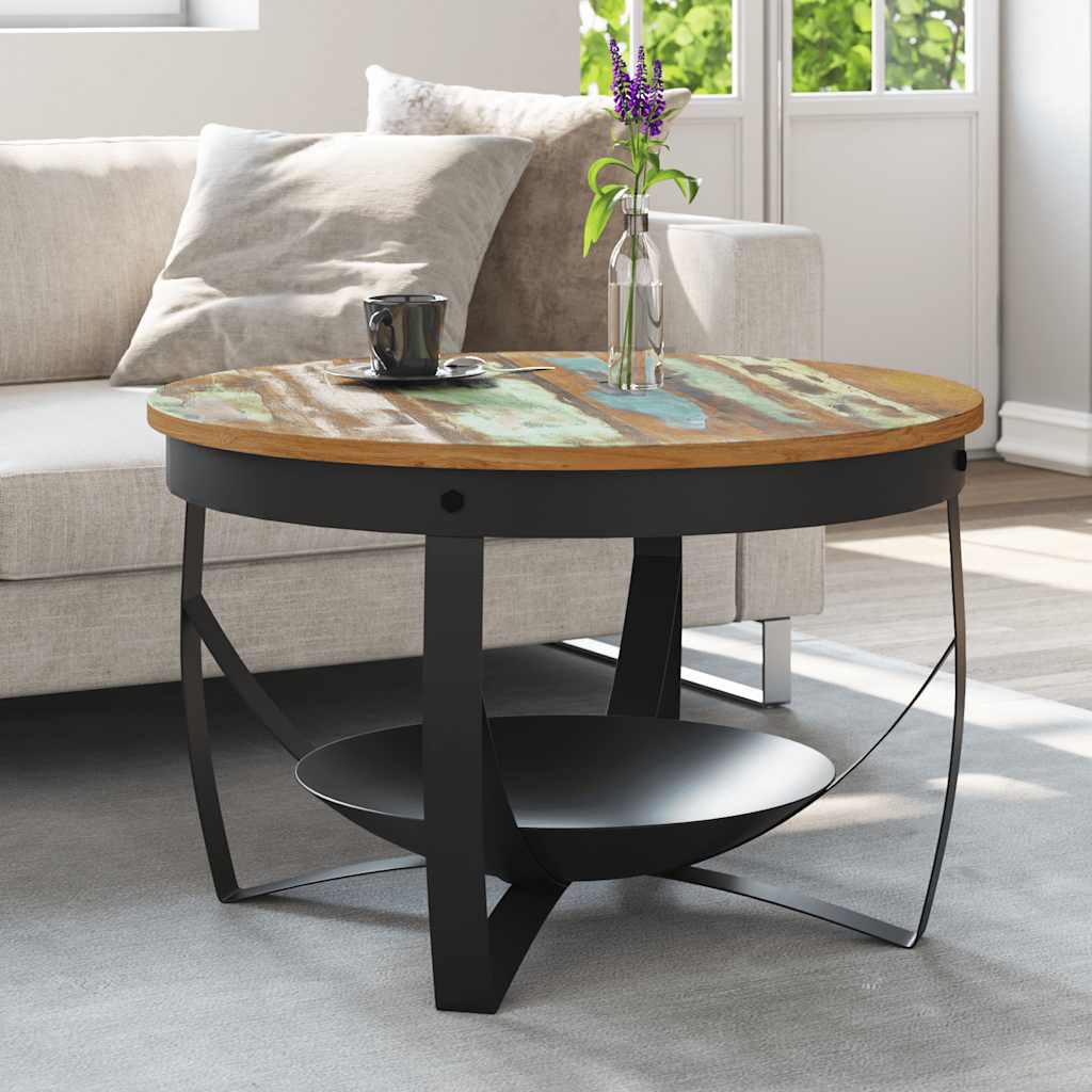 vidaXL Coffee Table Ø68x43 cm Solid Reclaimed Wood | vidaXL.com.au