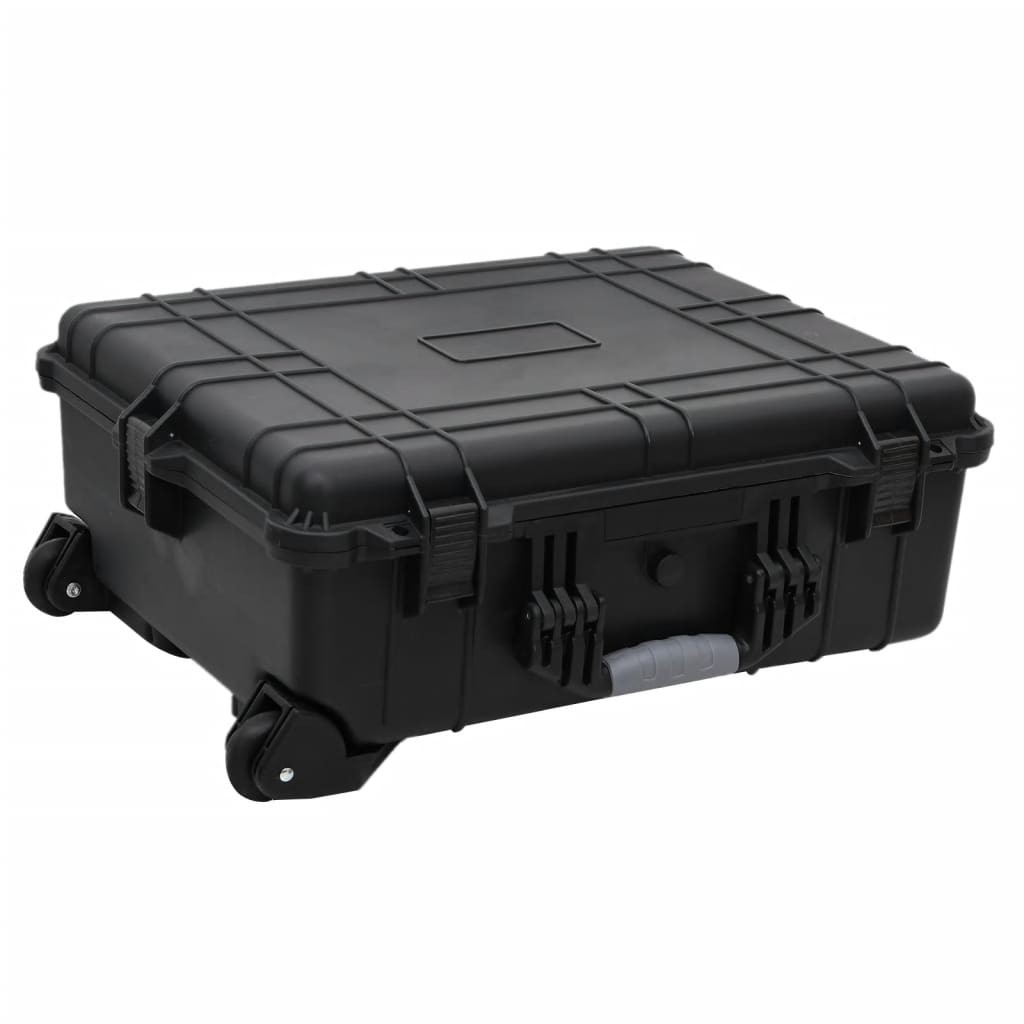 vidaXL Wheeled Flight Case Black 63x50x23 cm PP | vidaXL.com.au