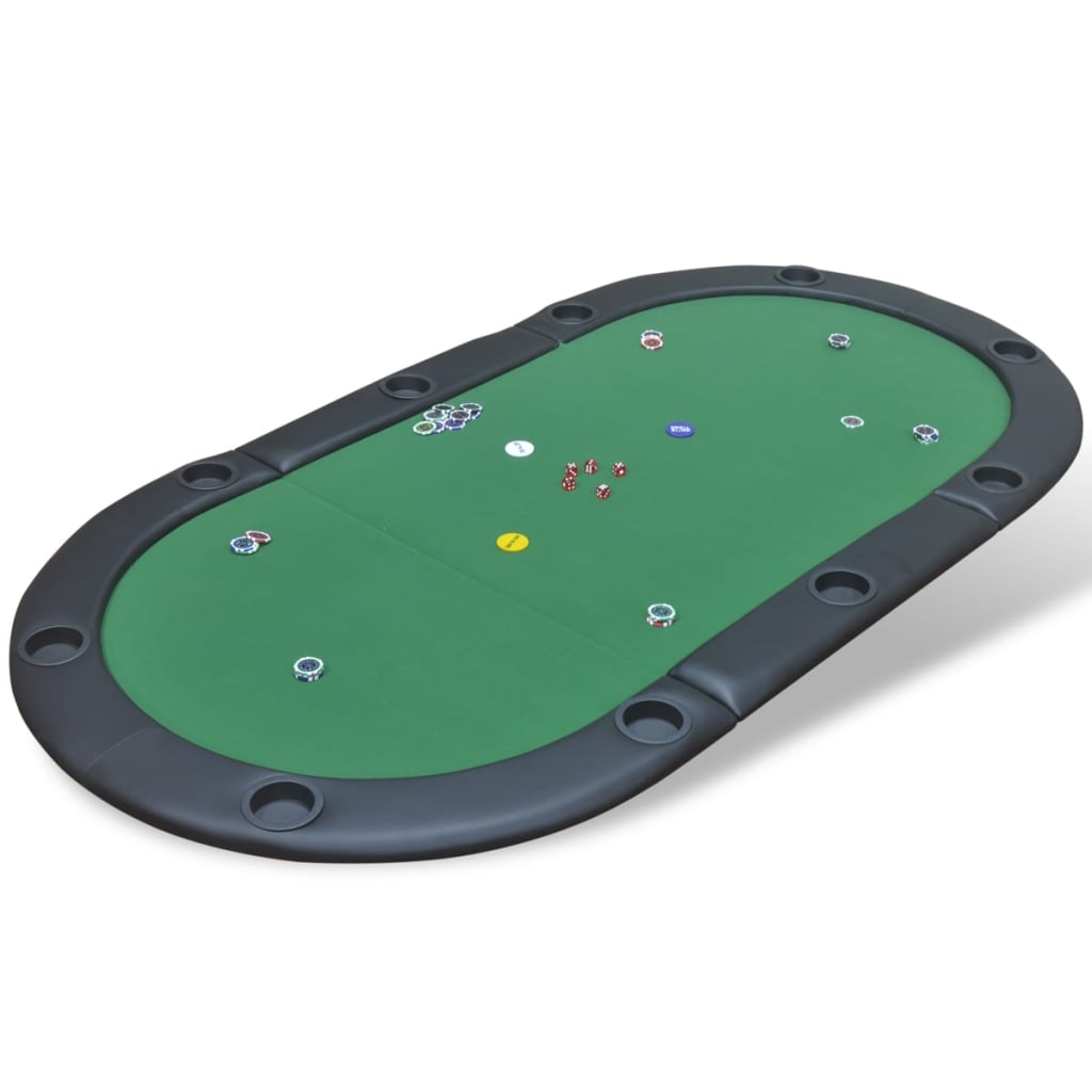 vidaXL 10-Player Foldable Poker Tabletop Green | vidaXL.com.au