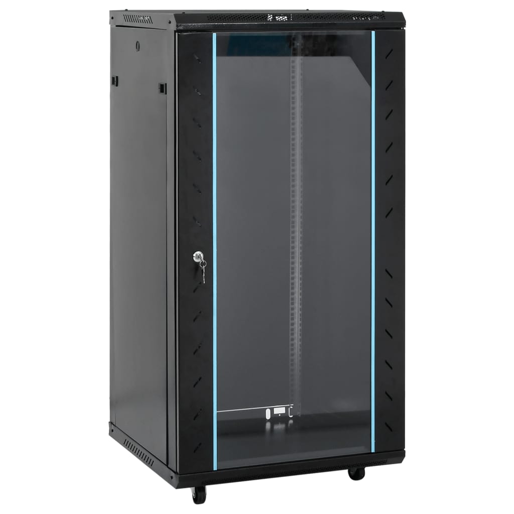 vidaXL 22U Network Cabinet 19" IP20 Black 60x60x120 cm | vidaXL.com.au