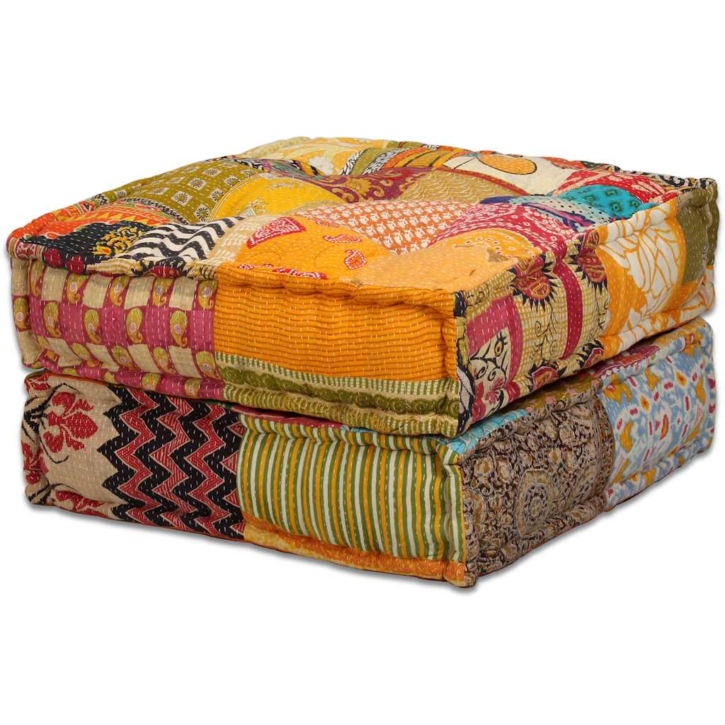 vidaXL 4-Seater Modular Pouffe Patchwork Fabric | vidaXL.com.au