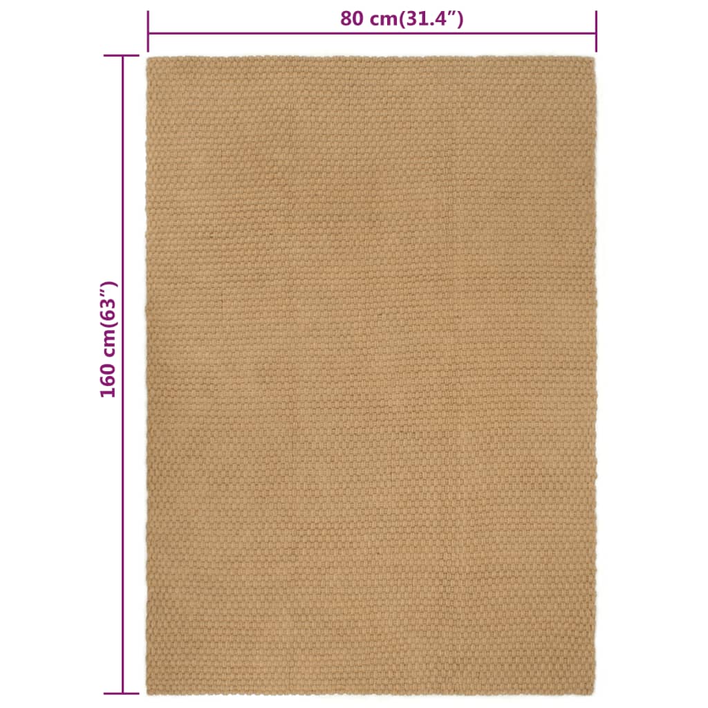 vidaXL Rug Rectangular Natural 80x160 cm Jute | vidaXL.com.au